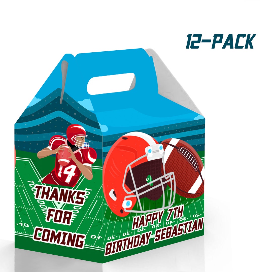 Football Birthday Gable Candy Box - 12pack - 4.4x4.5x3in - Customizable ...