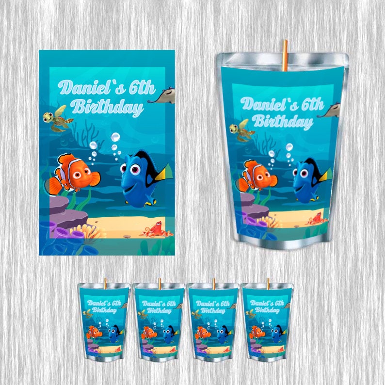 Finding Nemo Custom Juice Pouches - Printed Adhesive Labels or ...