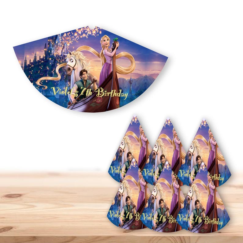 Princess Rapunzel and Flynn Birthday Party Hats for Kids - 12pack ...
