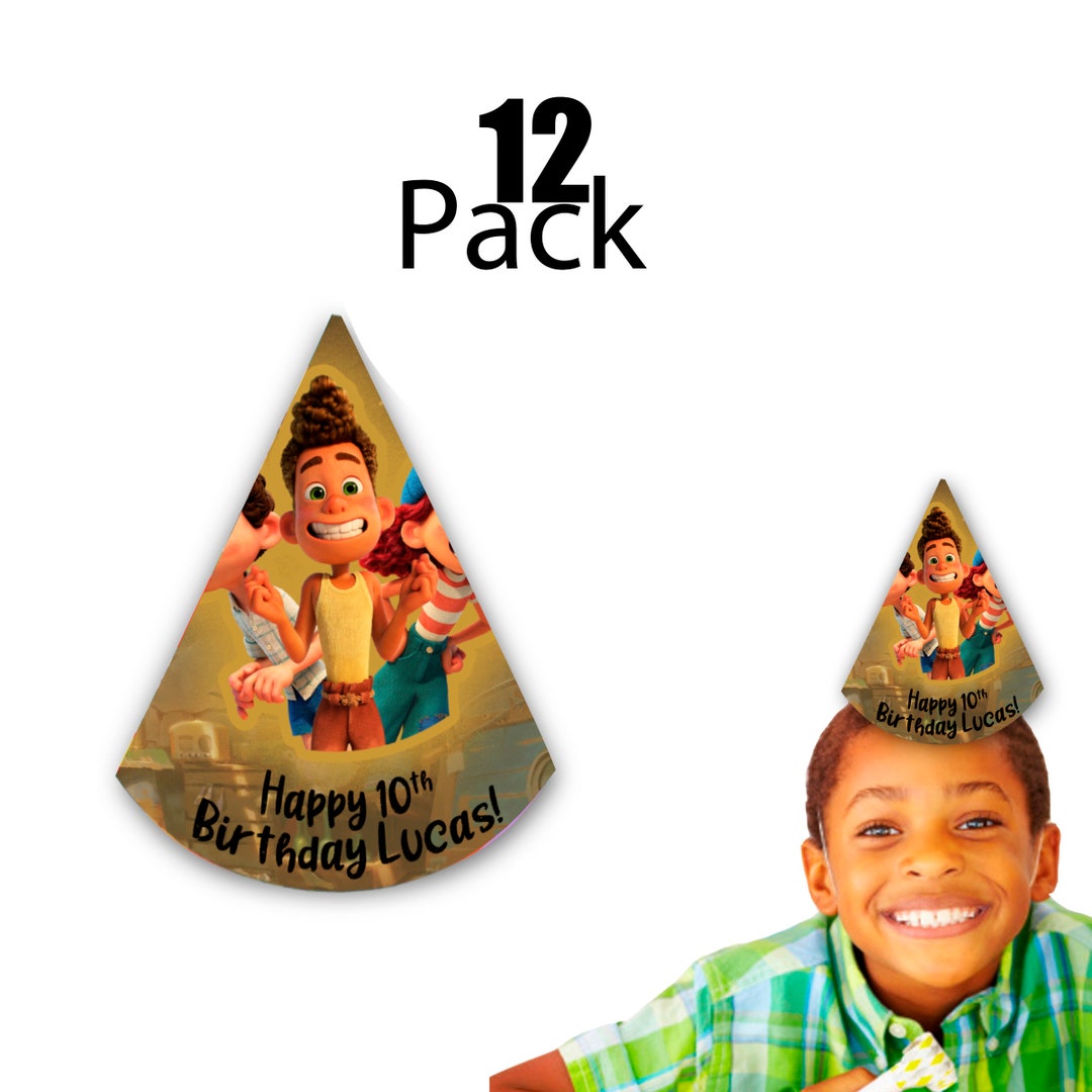 Luca Birthday Party Hats for Kids - 12pack – Customizable With Name and ...