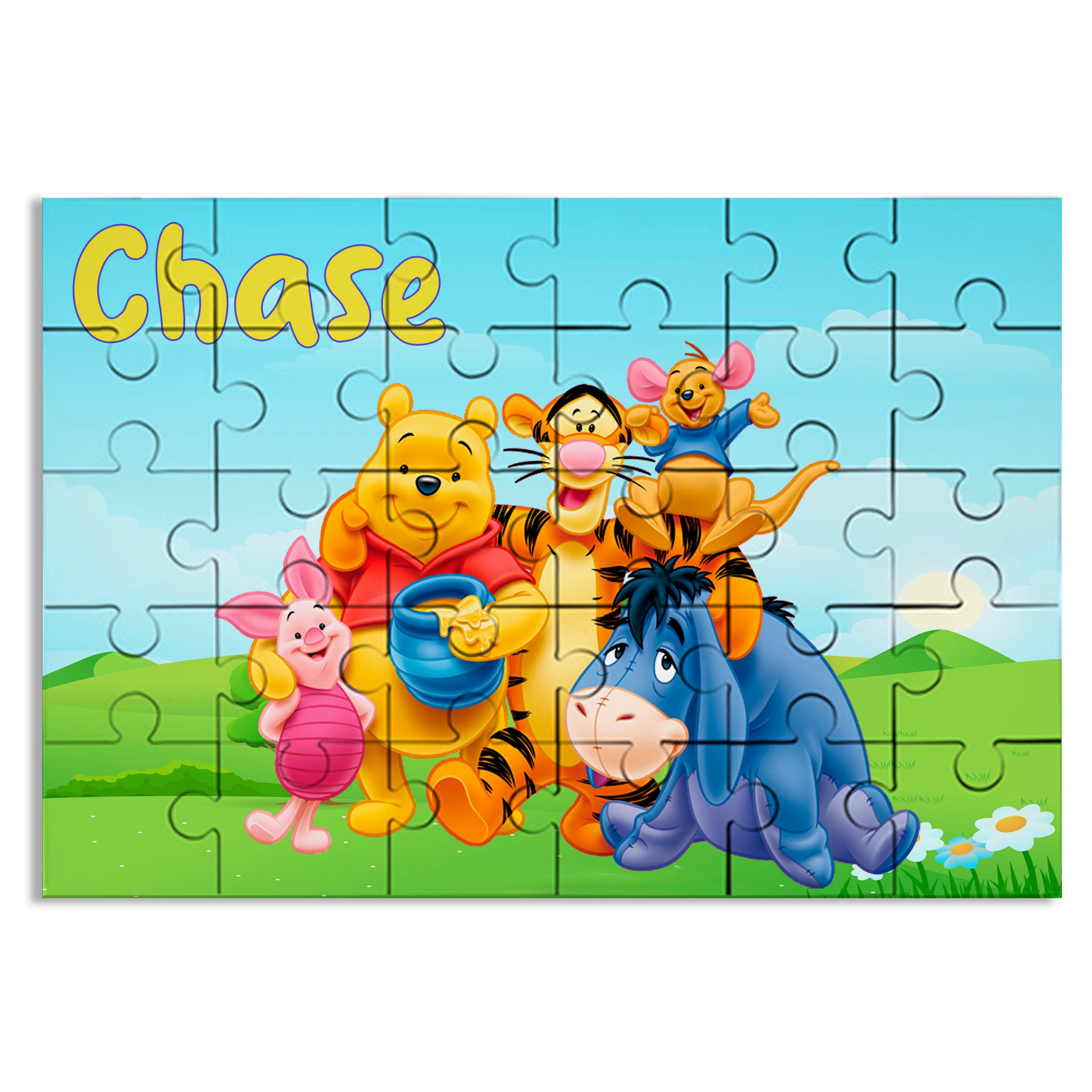 Winnie the Pooh Custom Jigsaw Puzzle for Kids With Name 30pcs 7.5x9.5in ...