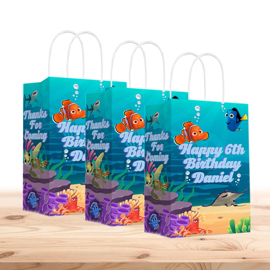 Finding Nemo Custom Gift Favor Bags With Handles - 12pack ...