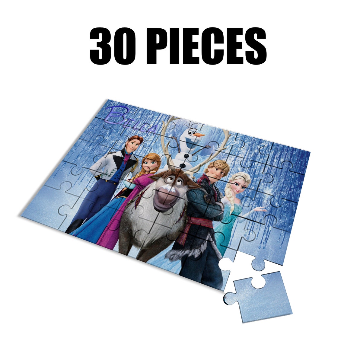 Princess Frozen Jigsaw Puzzle With Name 30pcs 7.5x9.5in Jigsaw Puzzle ...