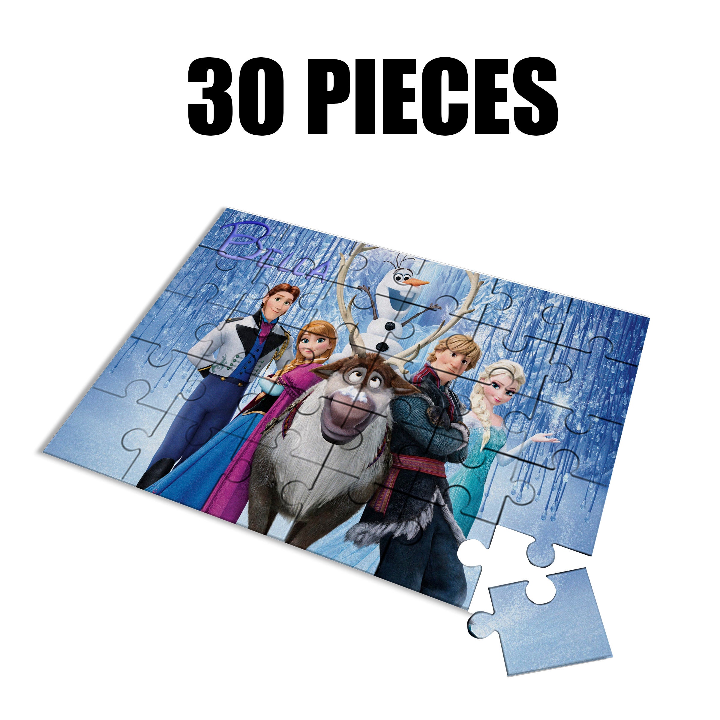 Princess Frozen Jigsaw Puzzle With Name 30pcs 7.5x9.5in Jigsaw Puzzle ...