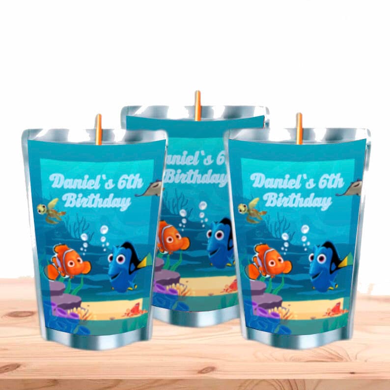 Finding Nemo Custom Juice Pouches - Printed Adhesive Labels or ...