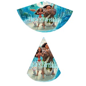 Moana Birthday Party Hats for Kids - 12pack – Customizable With Name ...