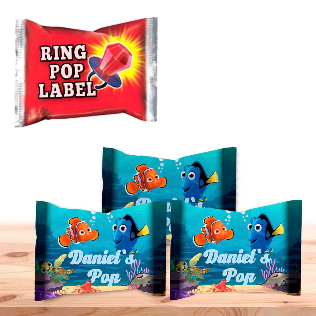 Finding Nemo Custom Ring Pop With Name - 12 Units - Personalized Party ...