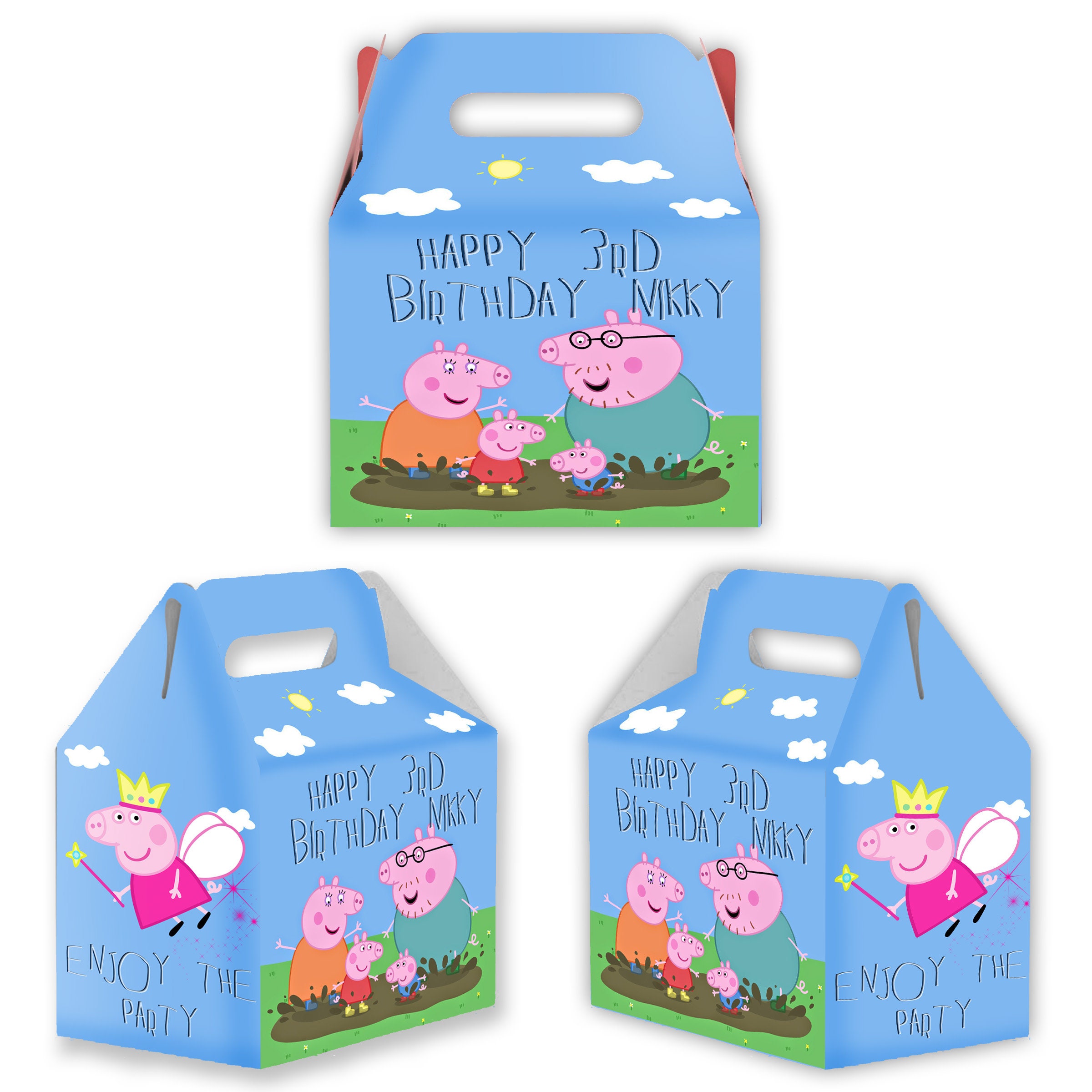 Pepa Pink Pig Birthday Gable Candy Box 12pack 4.4x4.5x3in Customizable ...