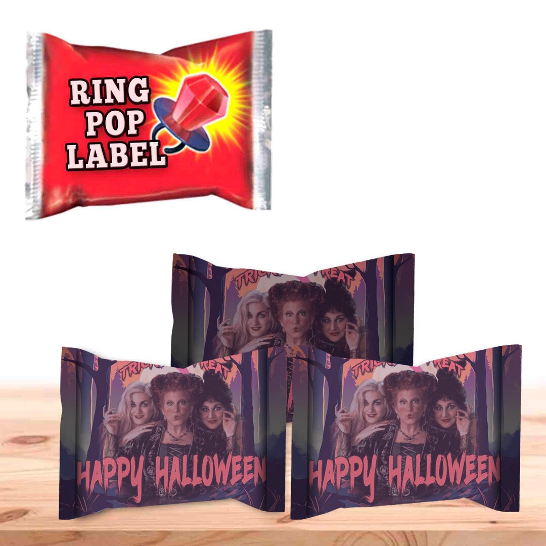 Hocus Pocus Halloween Ring Pop Labels for Kids Candy Party Favor ...