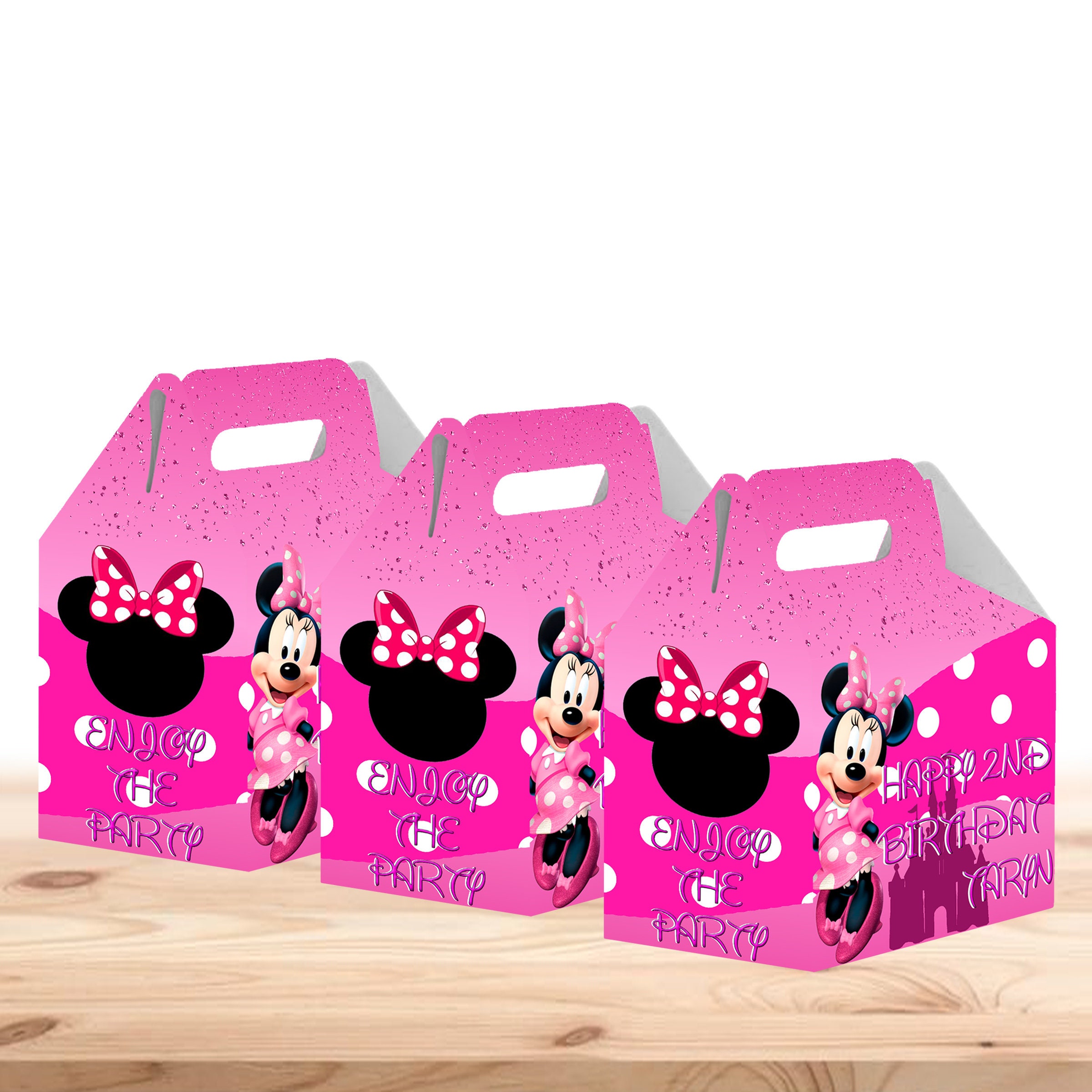 Minnie Mouse Birthday Gable Candy Box 12pack 4.4x4.5x3in Customizable ...