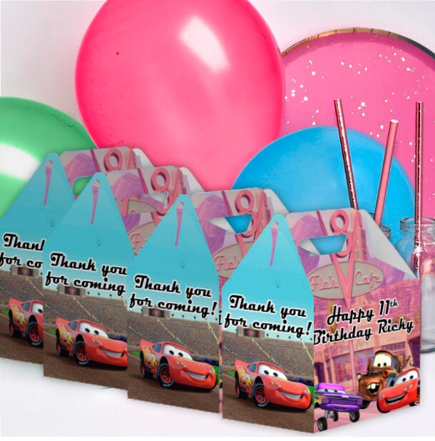 Cars Birthday Gable Candy Boxes 12-pack Cars Lighting Mcqueen Party ...