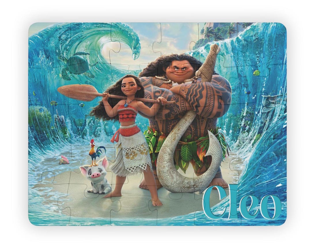 Moana Jigsaw Puzzle for Kids With Name, 14 X 11 30pcs, Jigsaw With ...
