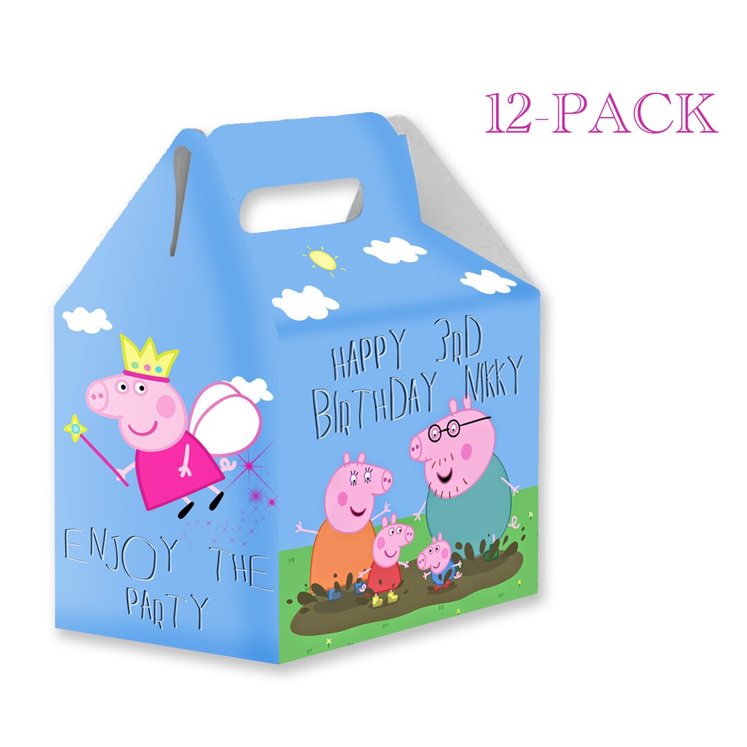 Pepa Pink Pig Birthday Gable Candy Box 12pack 4.4x4.5x3in Customizable ...