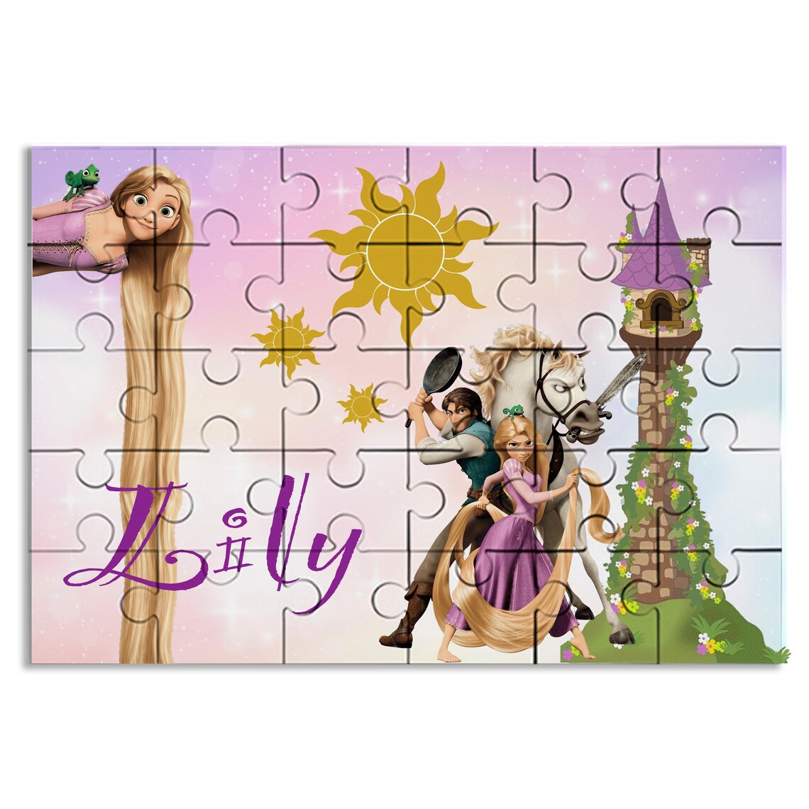 Princess Rapunzel Custom Jigsaw Puzzle for Kids With Name 30pcs 7.5x9 ...