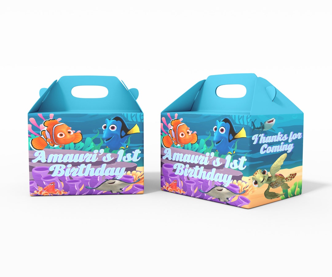 Finding Nemo and Dory Gable Candy Box 12pack 4.4x4.5x3in Customizable ...
