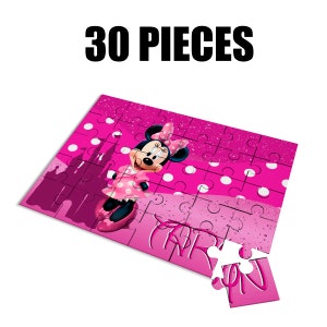 Minnie Mouse Jigsaw Puzzle for Kids With Name - 30pcs | 7.5x9.5in ...