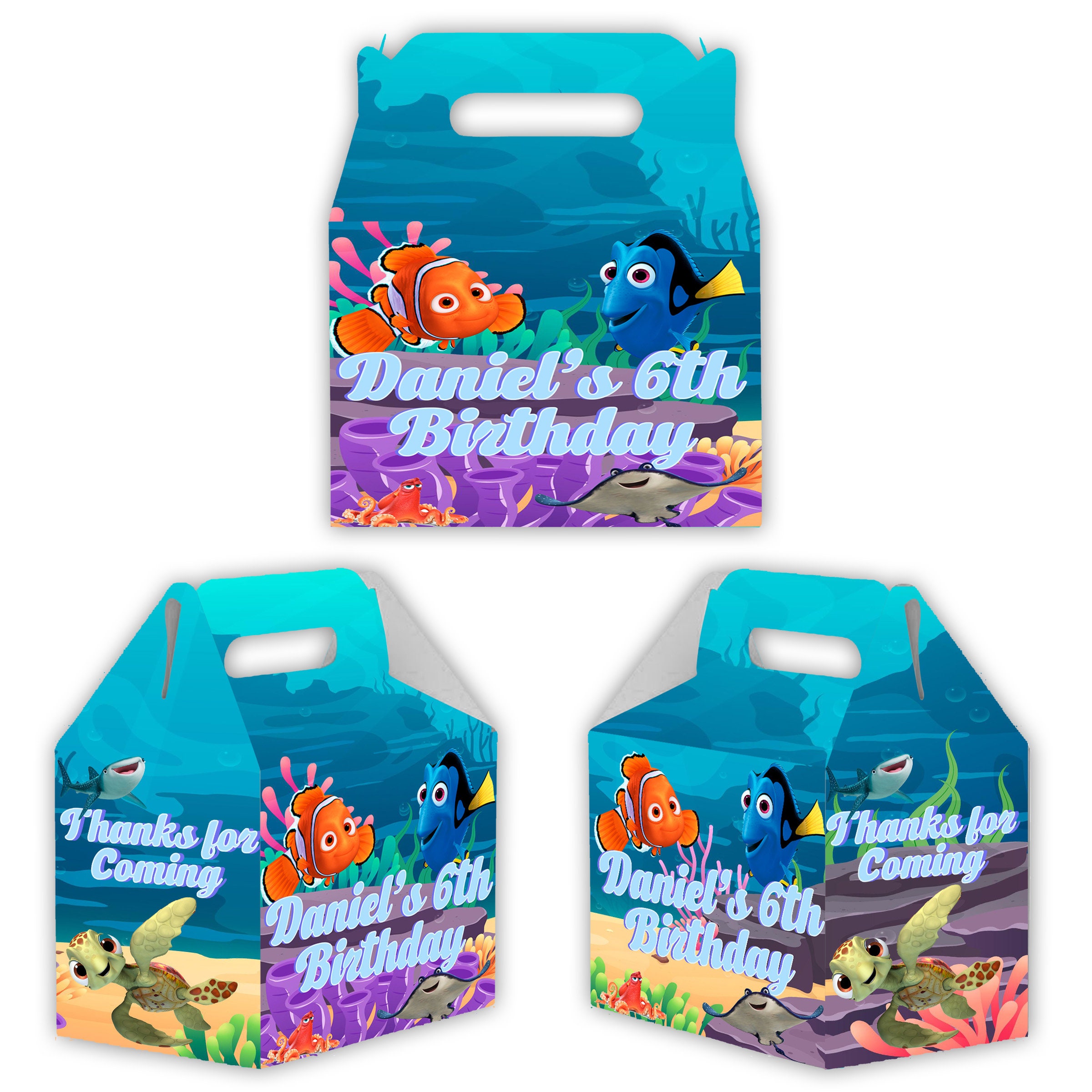Finding Nemo and Dory Gable Candy Box 12pack 4.4x4.5x3in Customizable ...