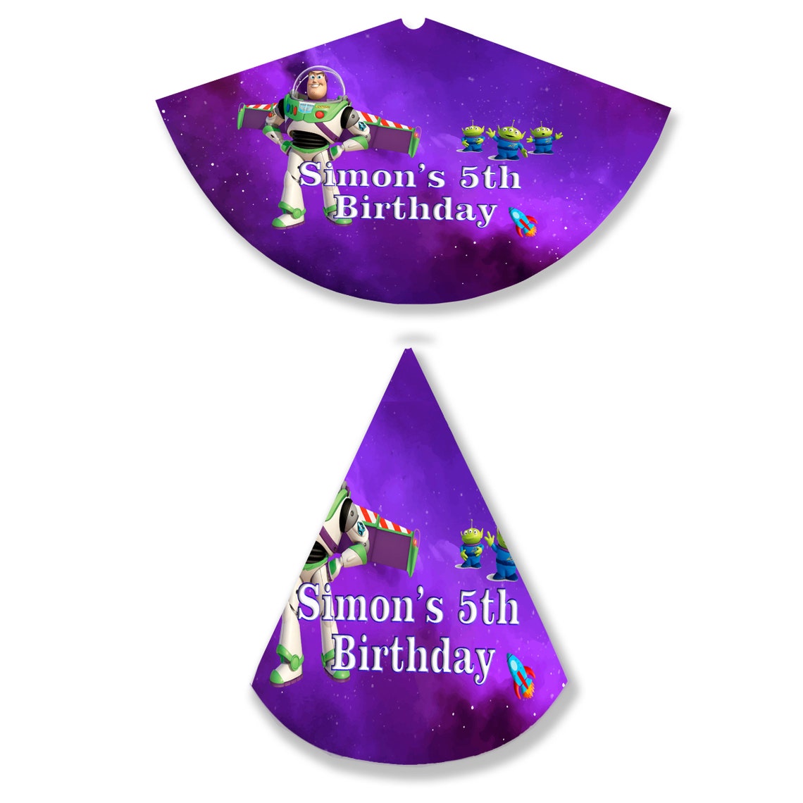 Buzz Lightyear Birthday Party Hats - 12pack – Customizable With Name ...
