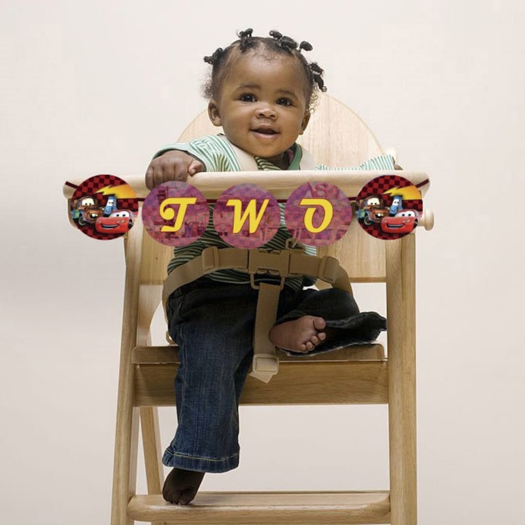 Cars High Chair Banner - ONE or TWO - Cardstock Cover 80lb - Comes With ...