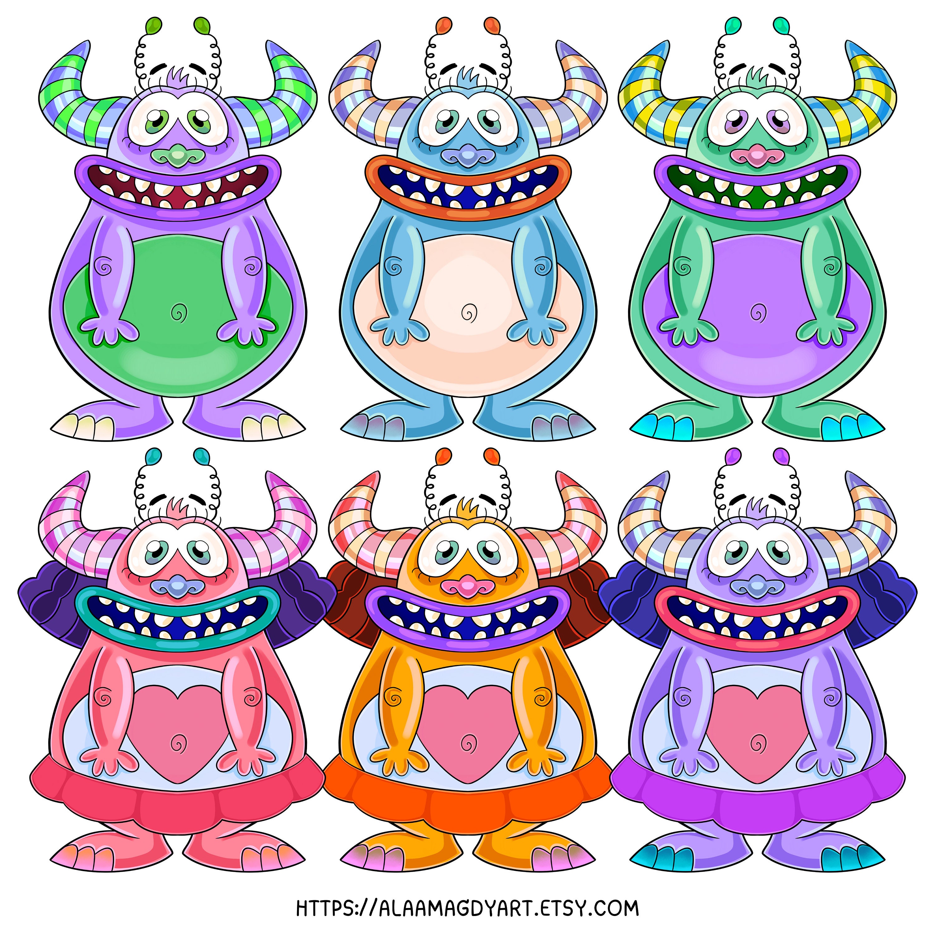 Funny Monster Clipart, Creepy Creatures, Critters, Halloween for Kids ...