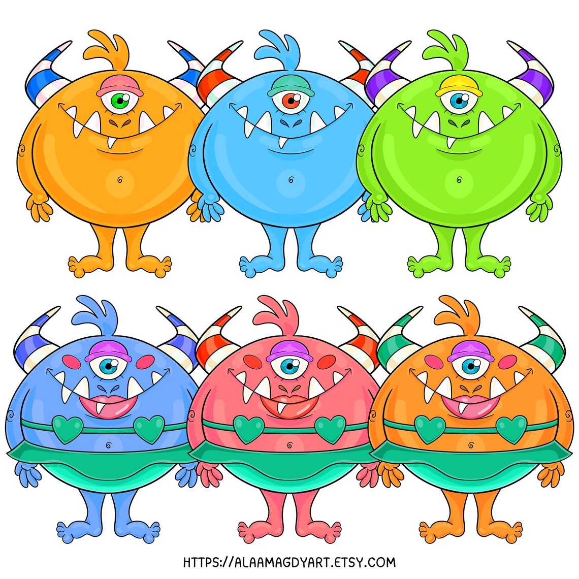 Funny Monster Clipart, Creepy Creatures, Critters, Halloween for Kids ...