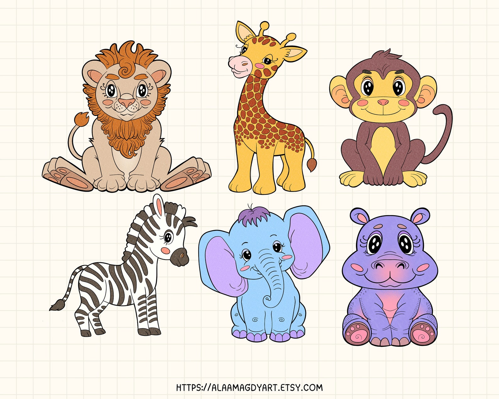 Animals Clipart - Cute Animals Illustration - 30 Animals Digital ...