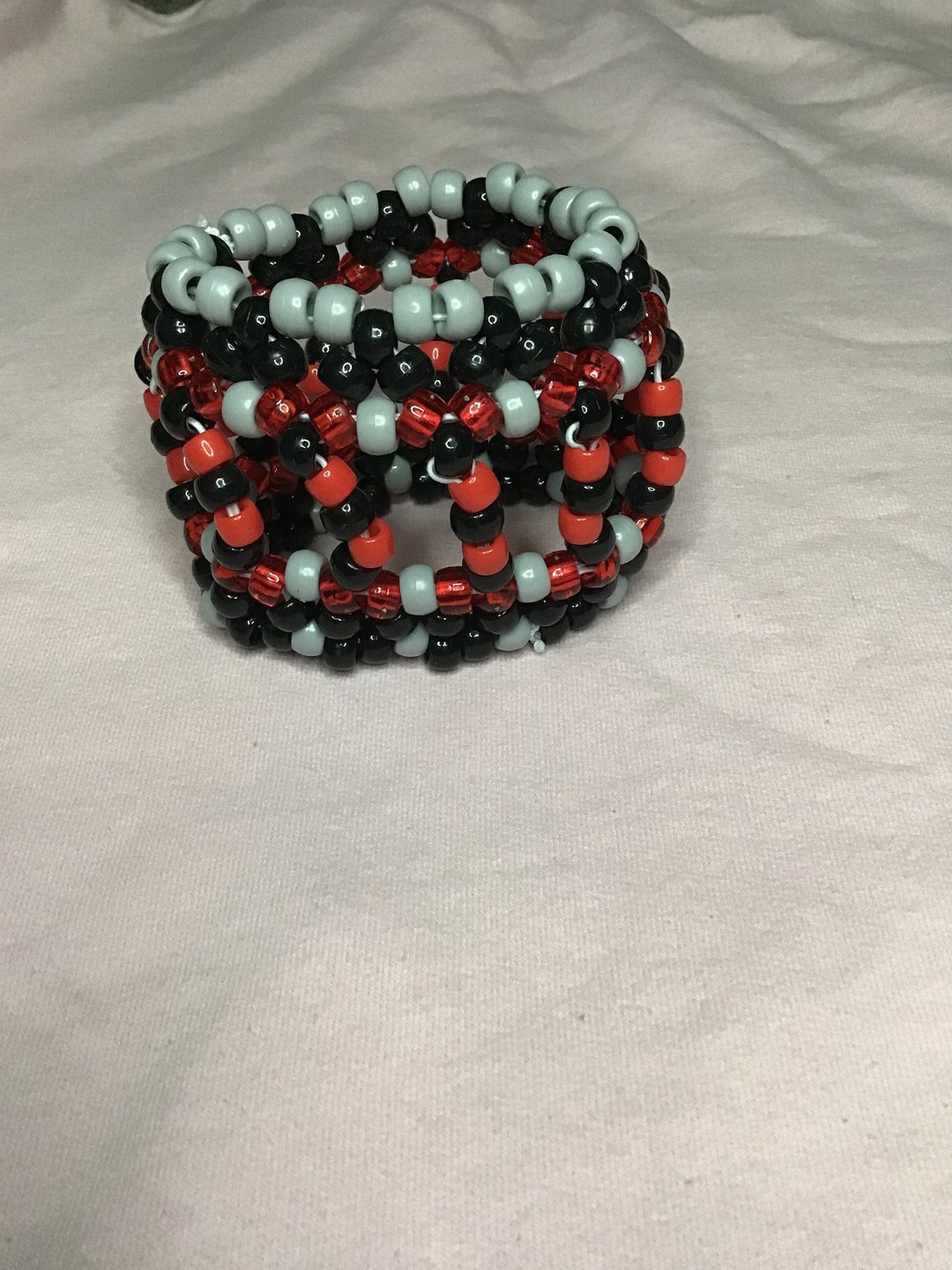 Red and Black Kandi Cuff - Etsy