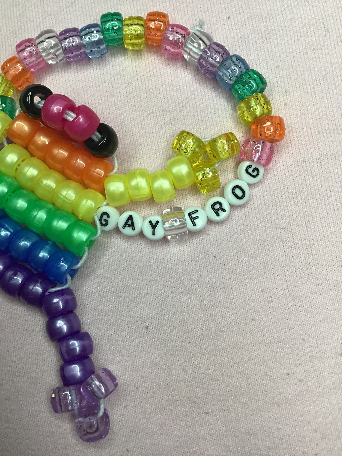 Rainbow Kandi Gay Frog Bracelet - Etsy
