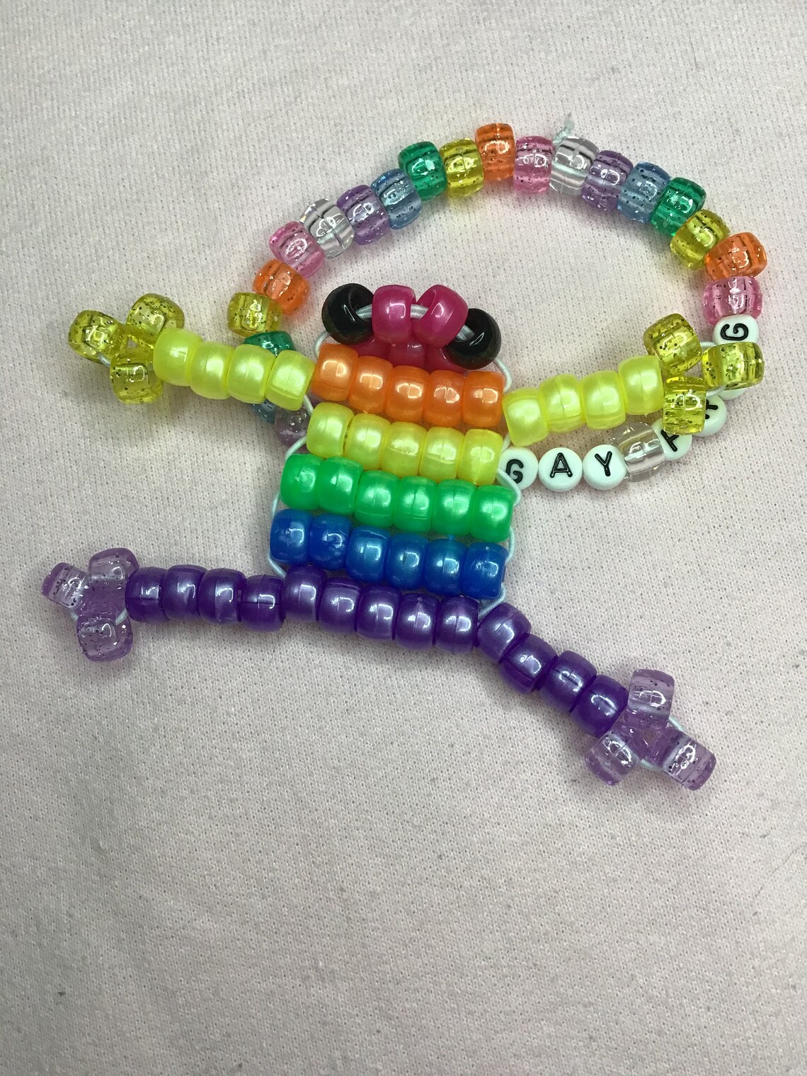 Rainbow Kandi Gay Frog Bracelet - Etsy