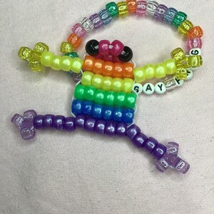 Rainbow Kandi Gay Frog Bracelet - Etsy