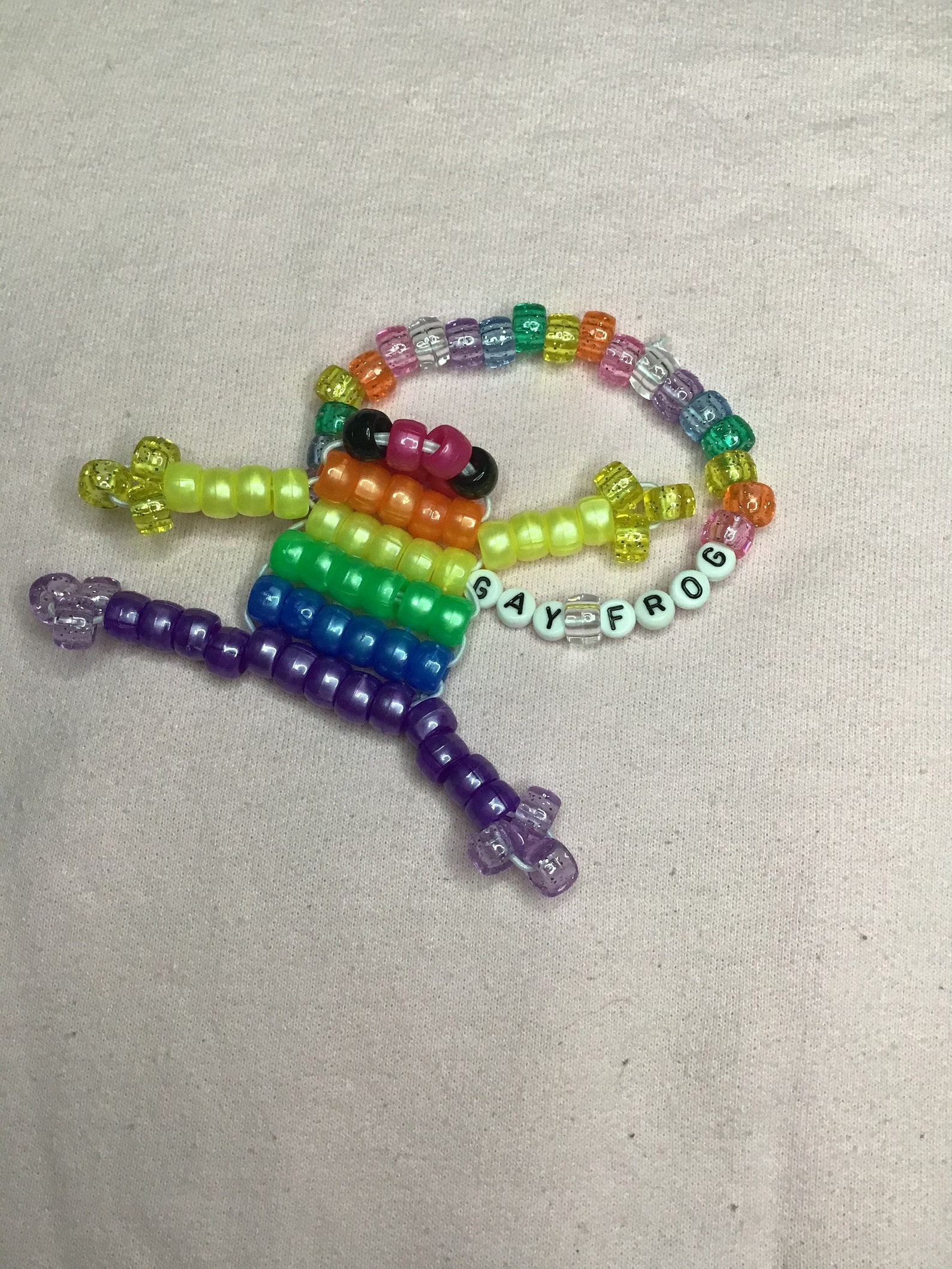 Rainbow Kandi Gay Frog Bracelet - Etsy