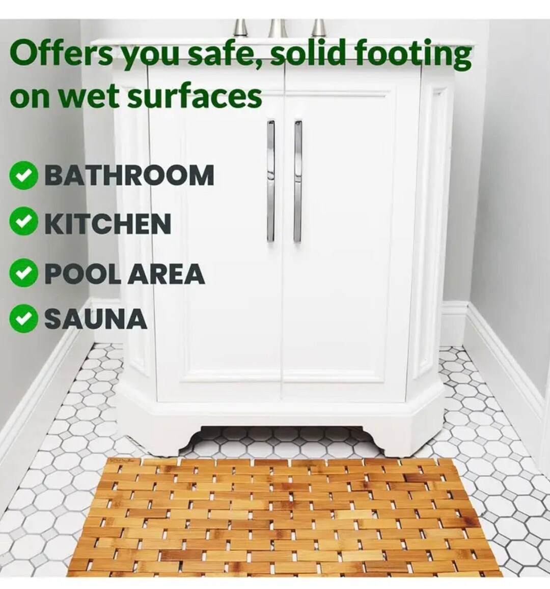 Bamboo Bath Mat - Etsy