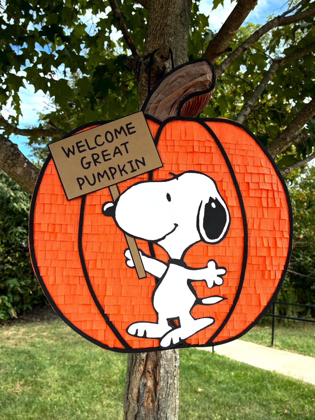 Handcrafted Great Pumpkin Piñata | Welcome Fall Party | Peanuts Snoopy ...
