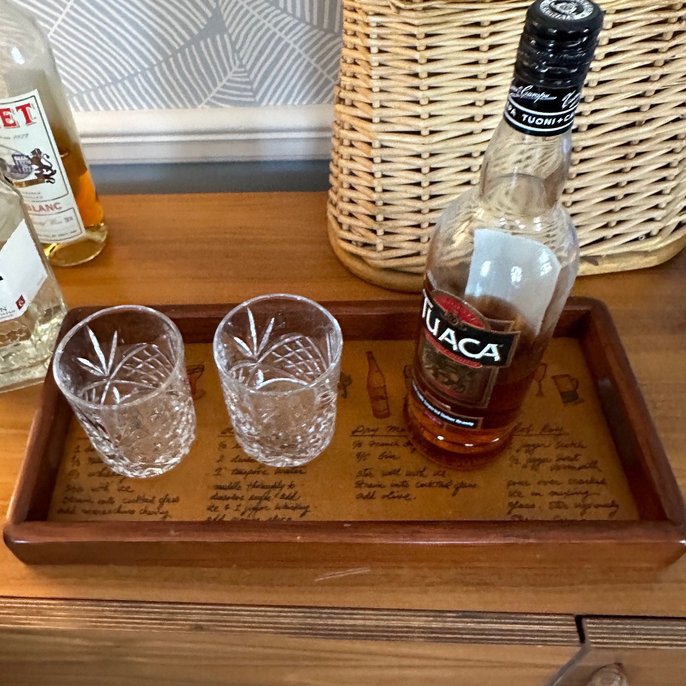 MCM Bar Serving Tray Coolest Vintage Tray With Drink Recipes ...