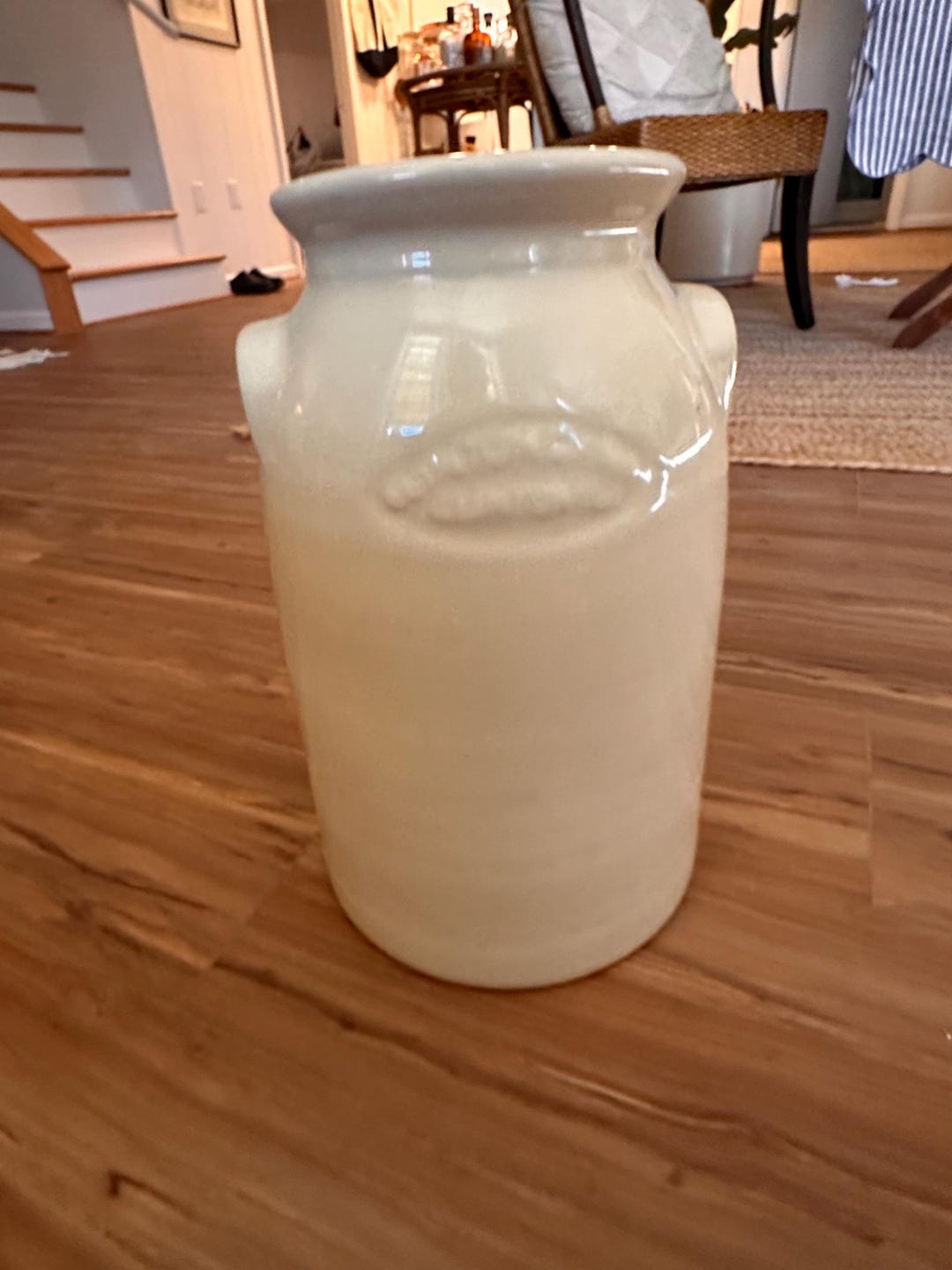 Clinton Pottery White Stoneware Crock | 13” Vintage Farmhouse Vessel ...