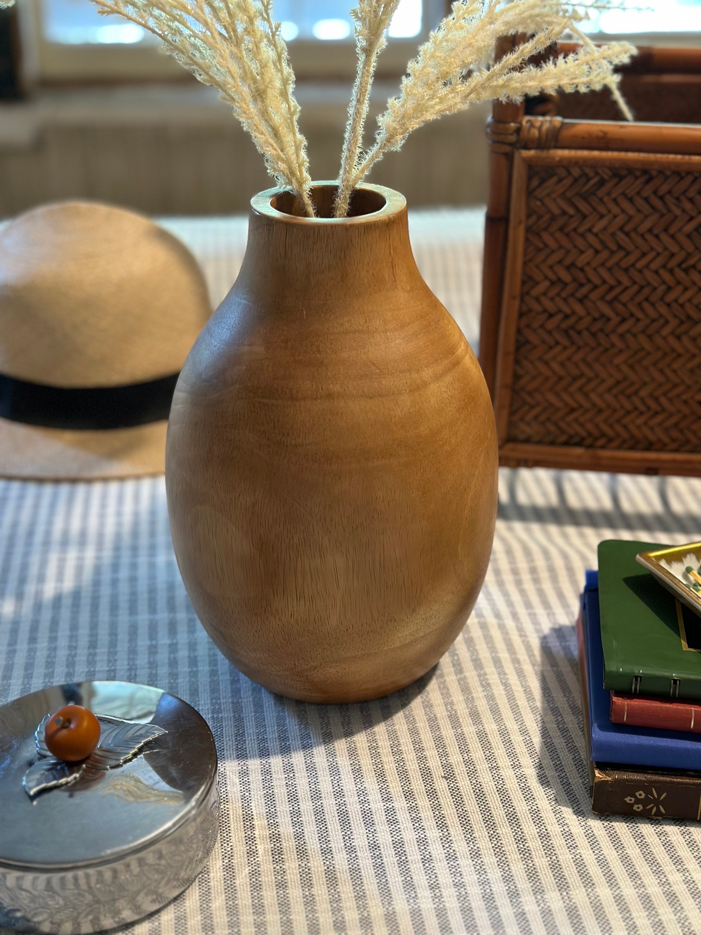 Gorgeous Solid Wood Vase| Hand Turned | Fruit Tree Wood | Natural ...