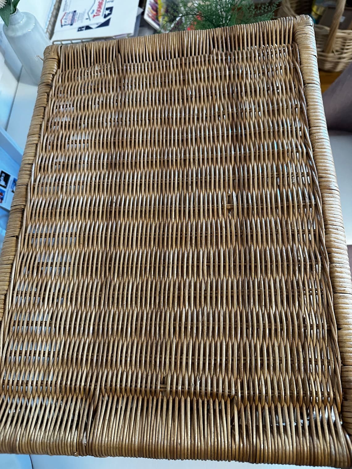 Wicker Swivel Table Top Computer or Tv Stand MCM Boho Chic Coastal ...