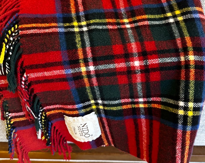 Nido Notte Italia ~ Soft Red Plaid Throw Blanket Made in Italy| Classic ...