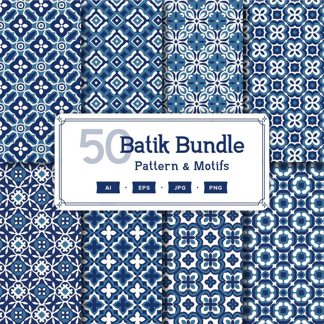 Batik Bundle Print and Motifs, Vector Seamless Pattern, Batik Seamless Pattern, Batik Floral ...