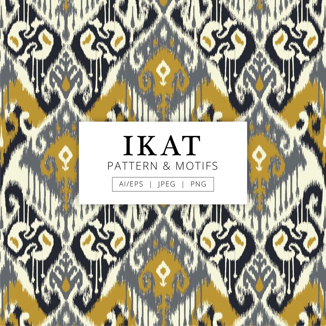Ikat Print Pattern, Vector Seamless Pattern & Motifs, Ikat Seamless ...