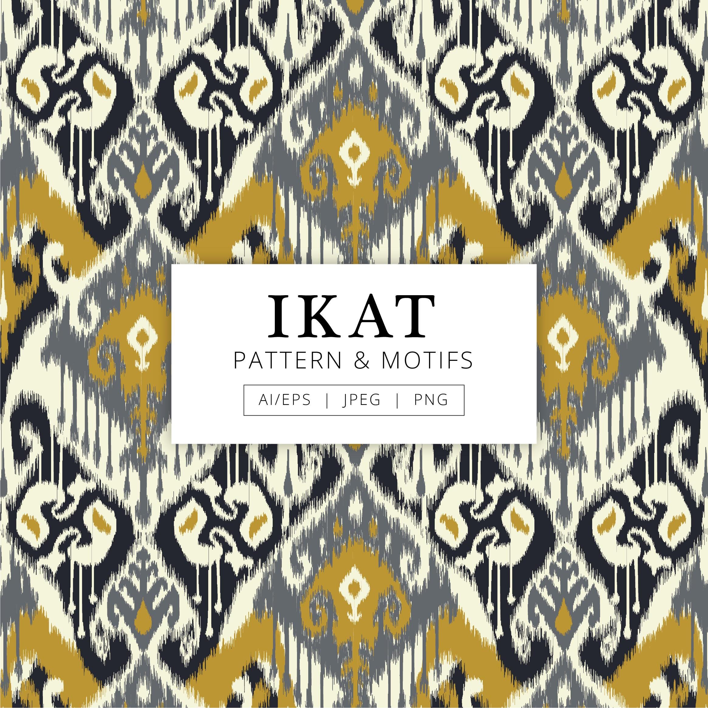 Ikat Print Pattern, Vector Seamless Pattern & Motifs, Ikat Seamless ...