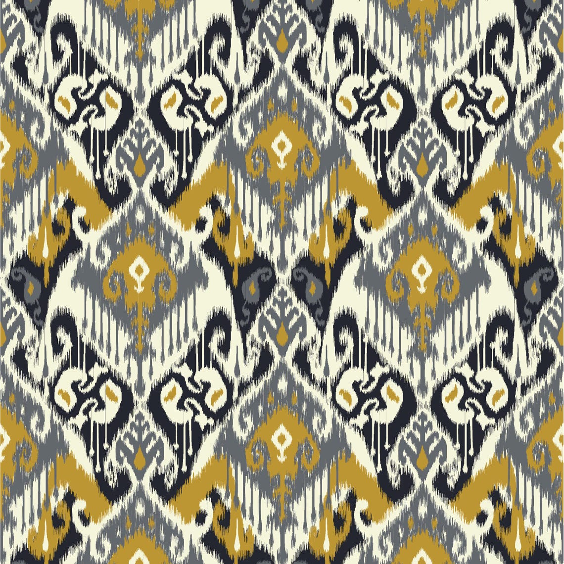Ikat Print Pattern, Vector Seamless Pattern & Motifs, Ikat Seamless ...