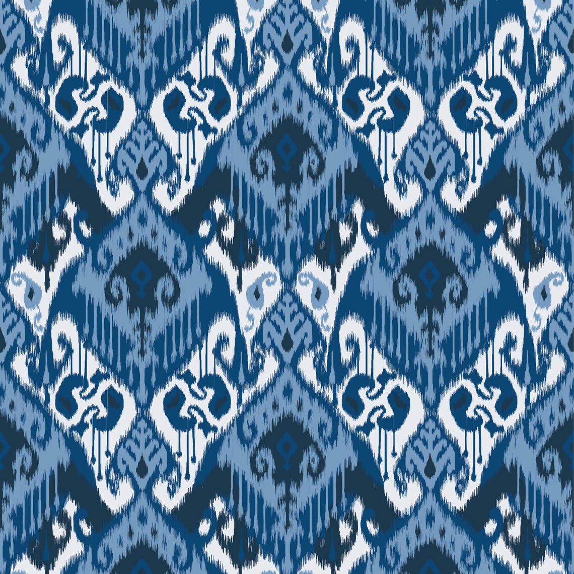 Ikat Print Pattern, Vector Seamless Pattern & Motifs, Ikat Seamless ...