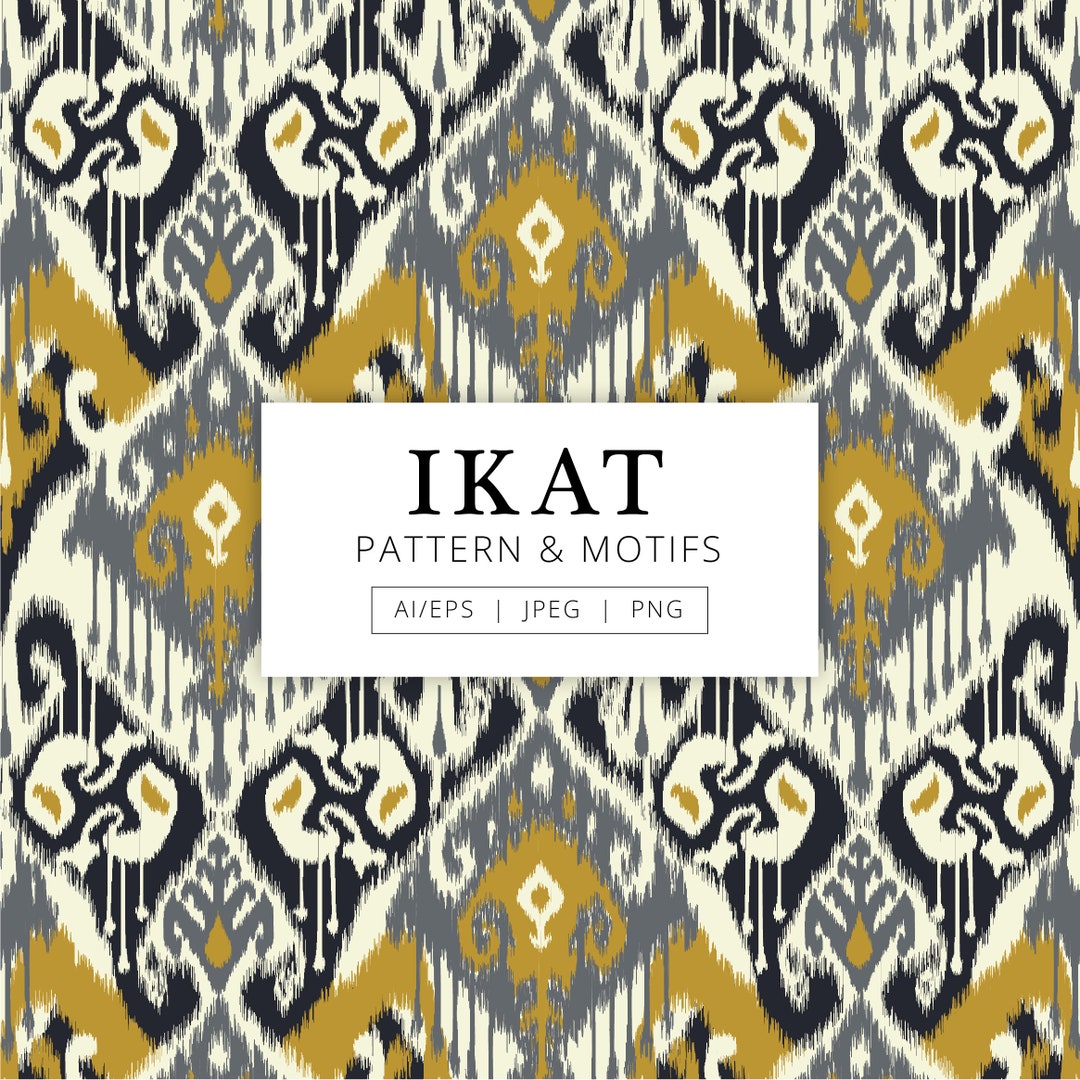 Print Pattern With Ikat Style, Vector Print Pattern & Motifs, Ikat ...