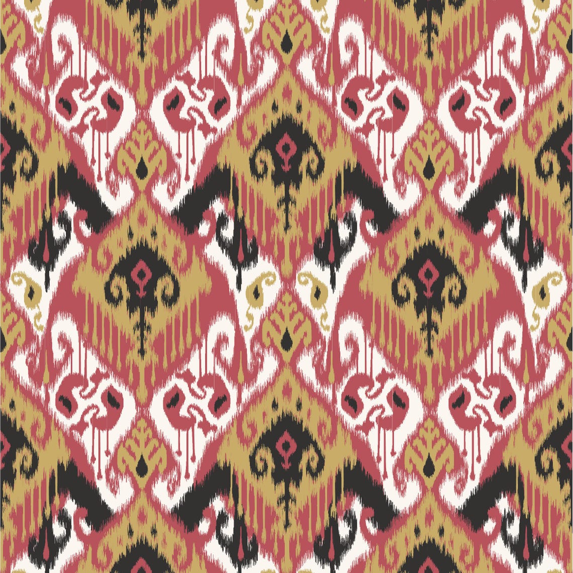 Ikat Print Pattern, Vector Seamless Pattern & Motifs, Ikat Seamless ...