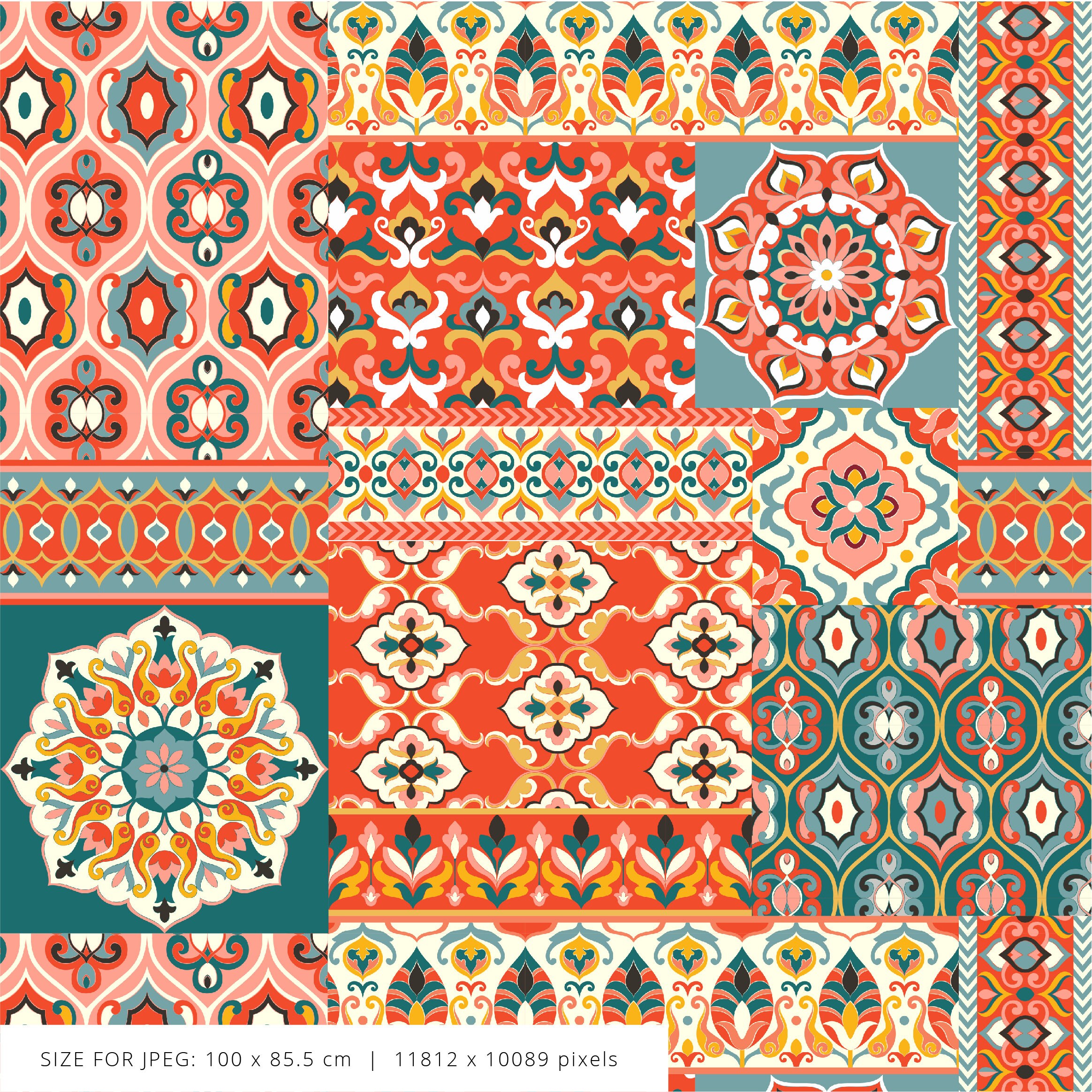 Ethnic Quilt Pattern & Motifs, Vector Motifs, Traditional Ethnic Print ...