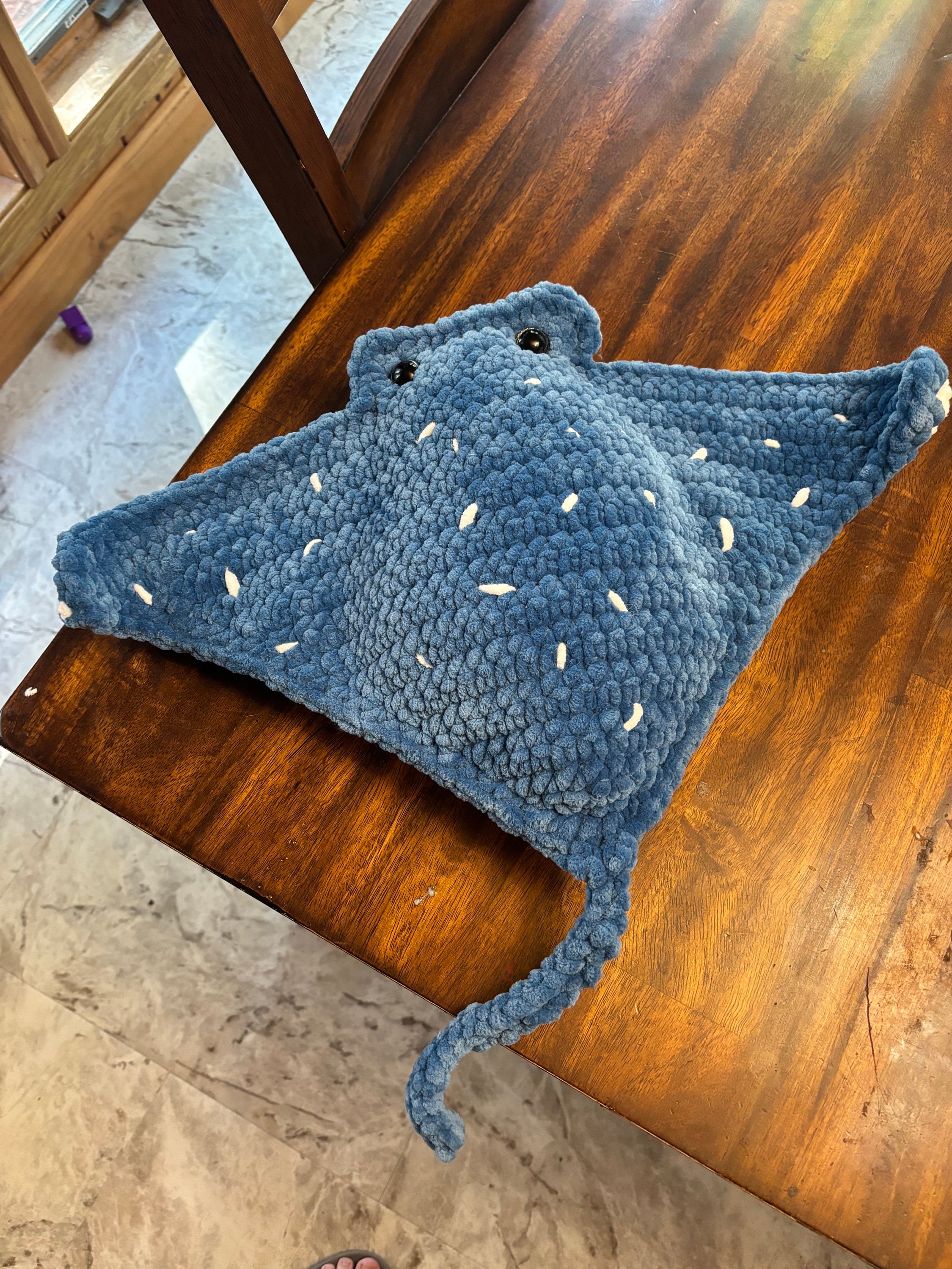 Large Crochet Sting Ray | Custom Plush | Manta Ray Plushie | Crochet ...