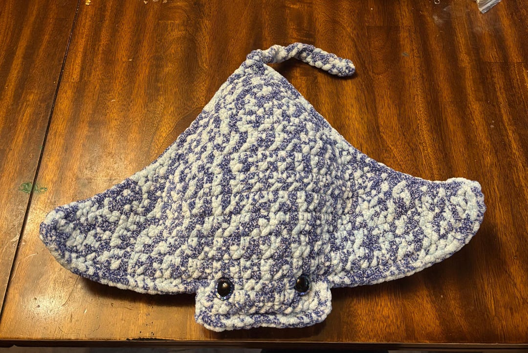 Large Crochet Stingray Plushie | Manta Ray Stuffed Animal - Etsy