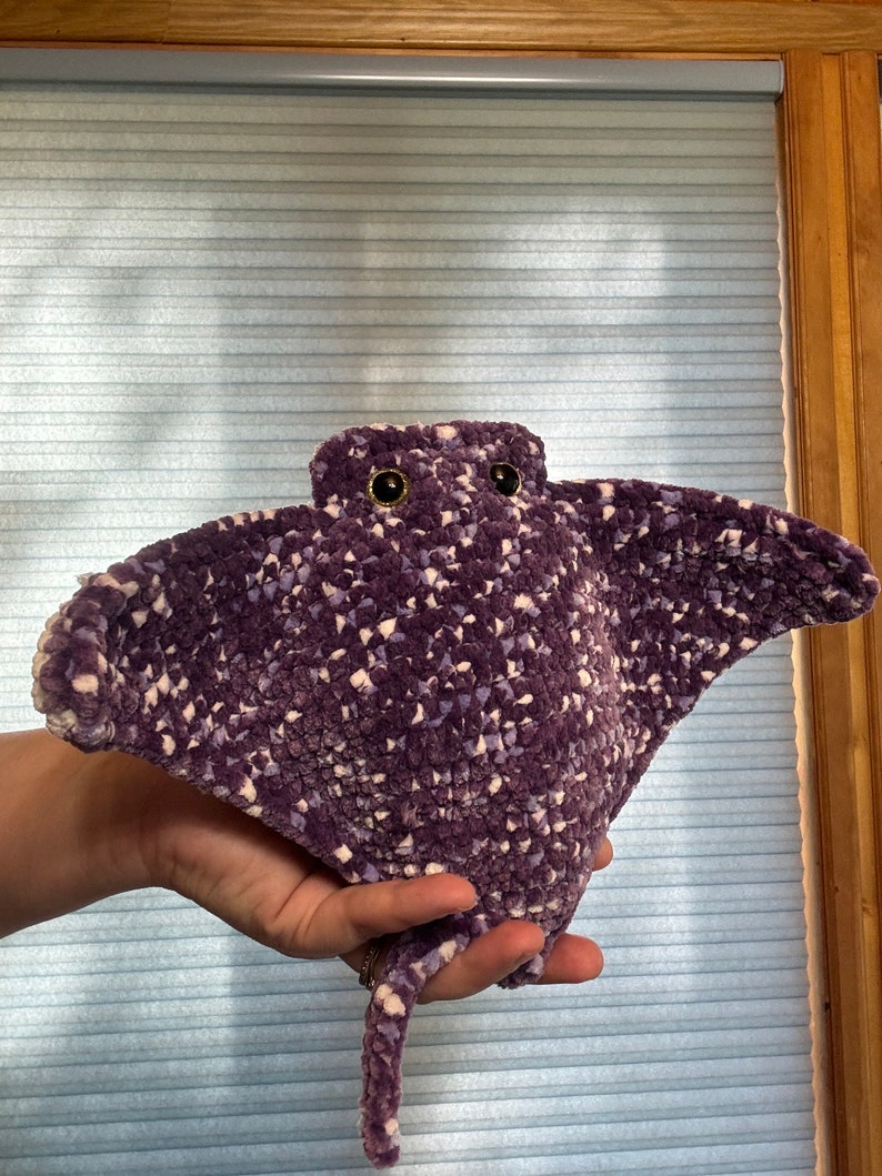 Crochet Manta Ray Plushie: Custom Stuffed Animal With Mouth Pocket - Etsy