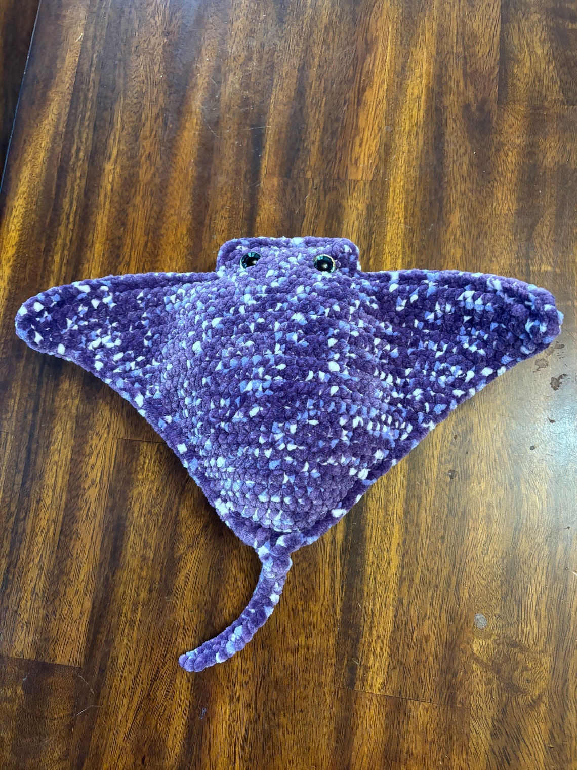 Crochet Manta Ray Plushie: Custom Stuffed Animal With Mouth Pocket - Etsy